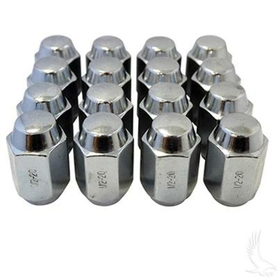 Chrome Golf Cart Lug Nuts - (16 Pack Standard or Metric Lug Nuts)