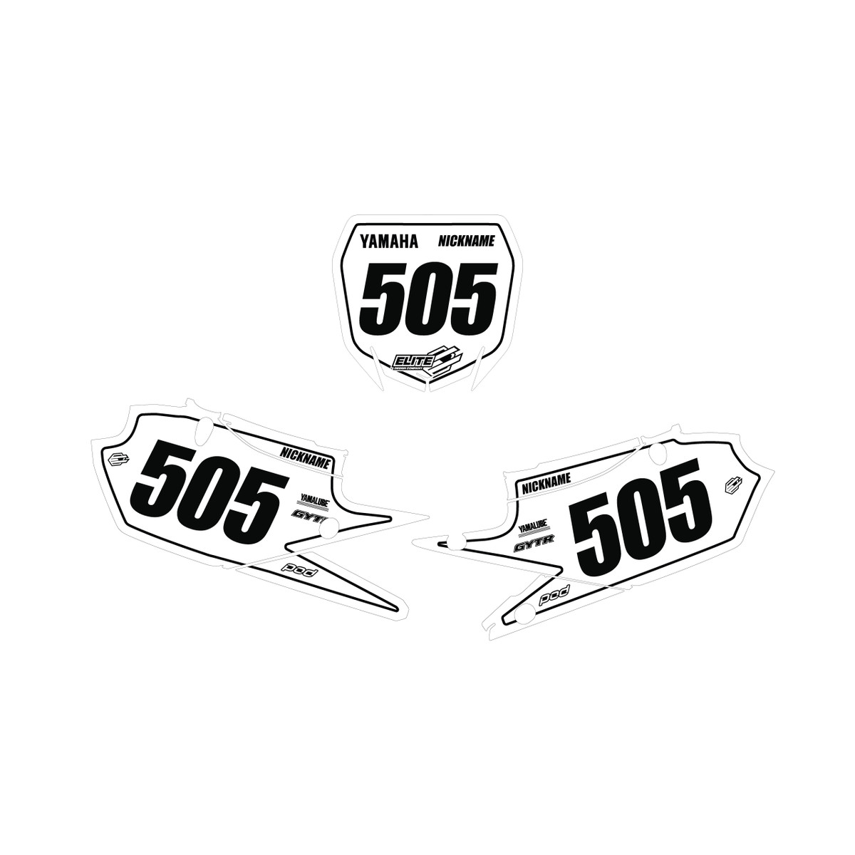 Yamaha Outline Number Plate Graphics - Elite Design Co.