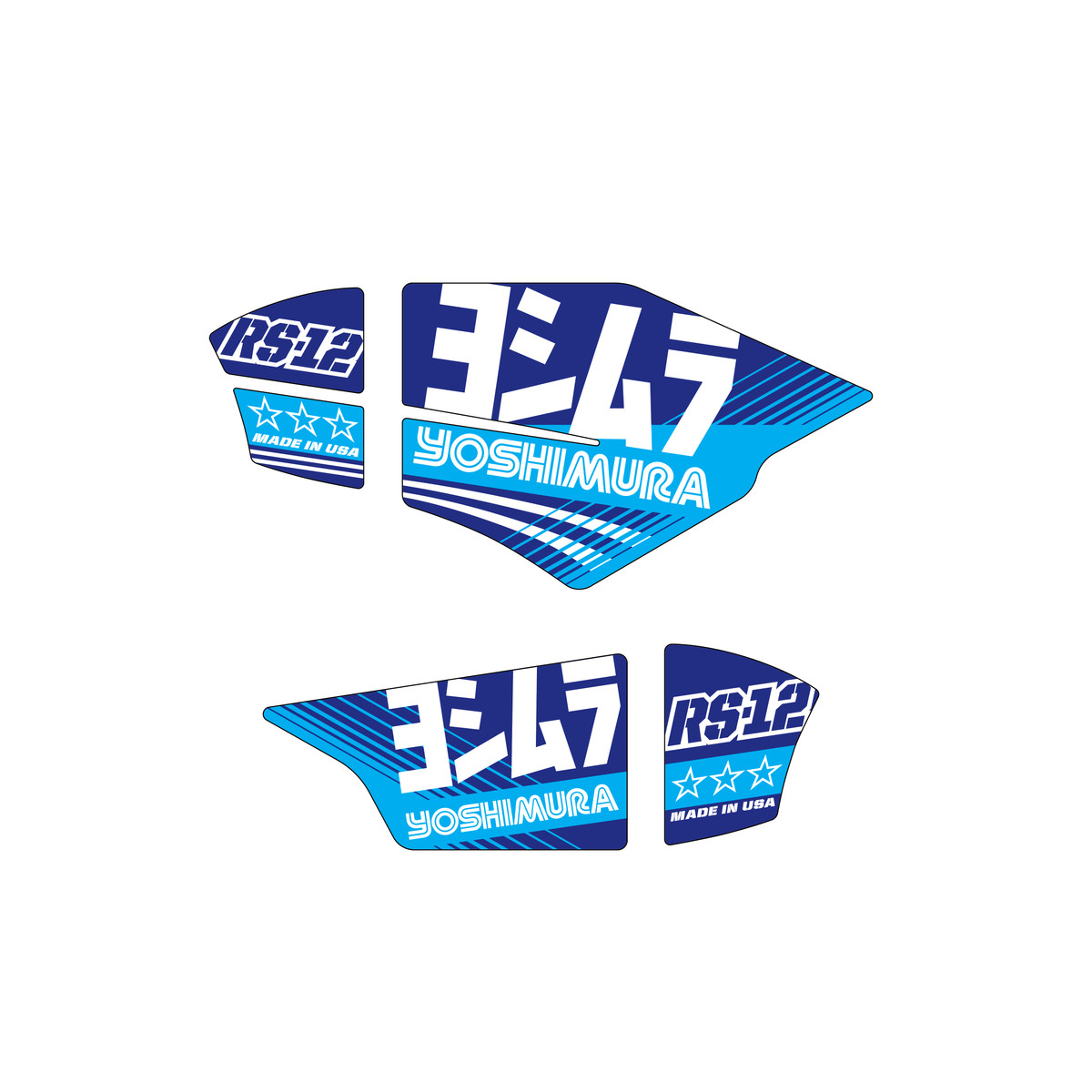 Exhaust Graphics for Yoshimura RS-12 Gen 1 Blue / Cyan Style - Elite ...
