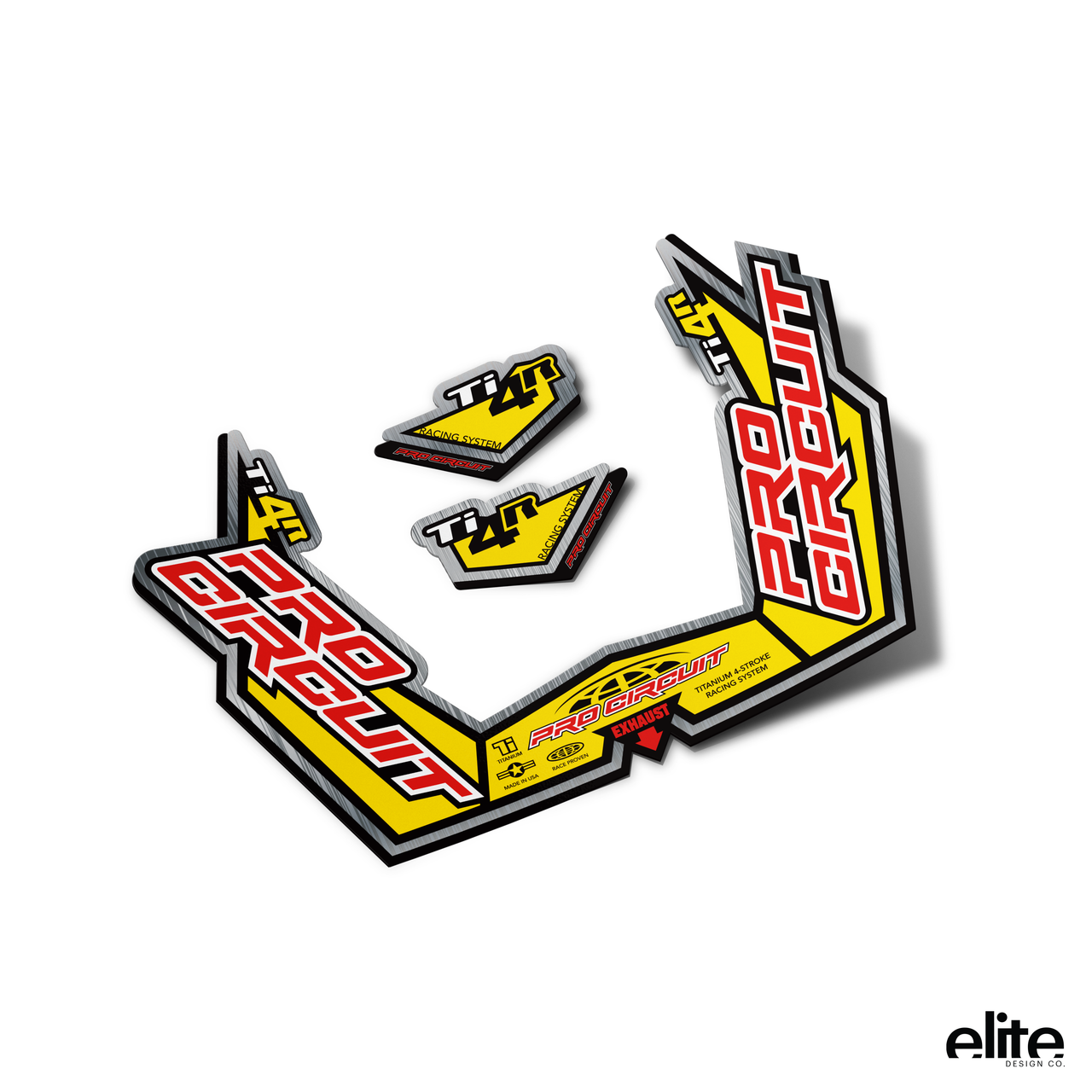 Exhaust Graphics for Pro Circuit T-4 / T-4s / Ti-4R Yellow OEM Style ...
