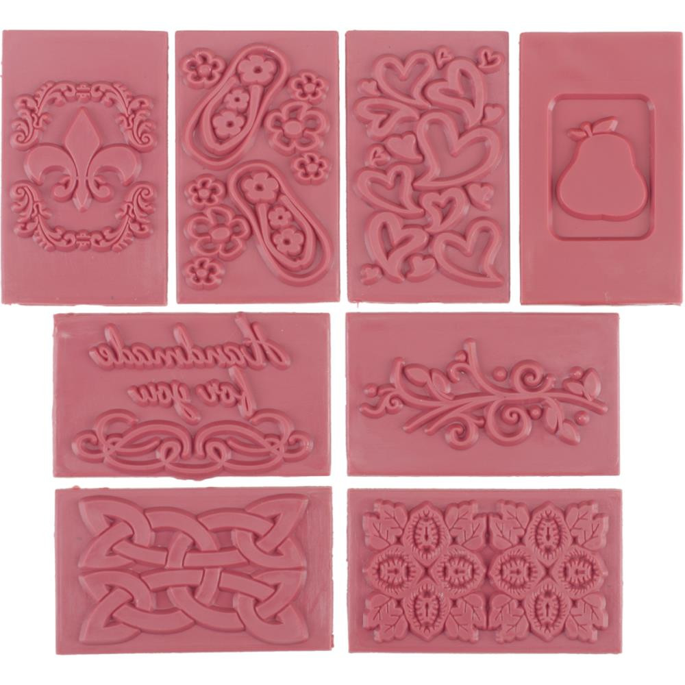 Soap Embossing Stamp Assortment 8/Pkg Rectangles - Poly Clay Play