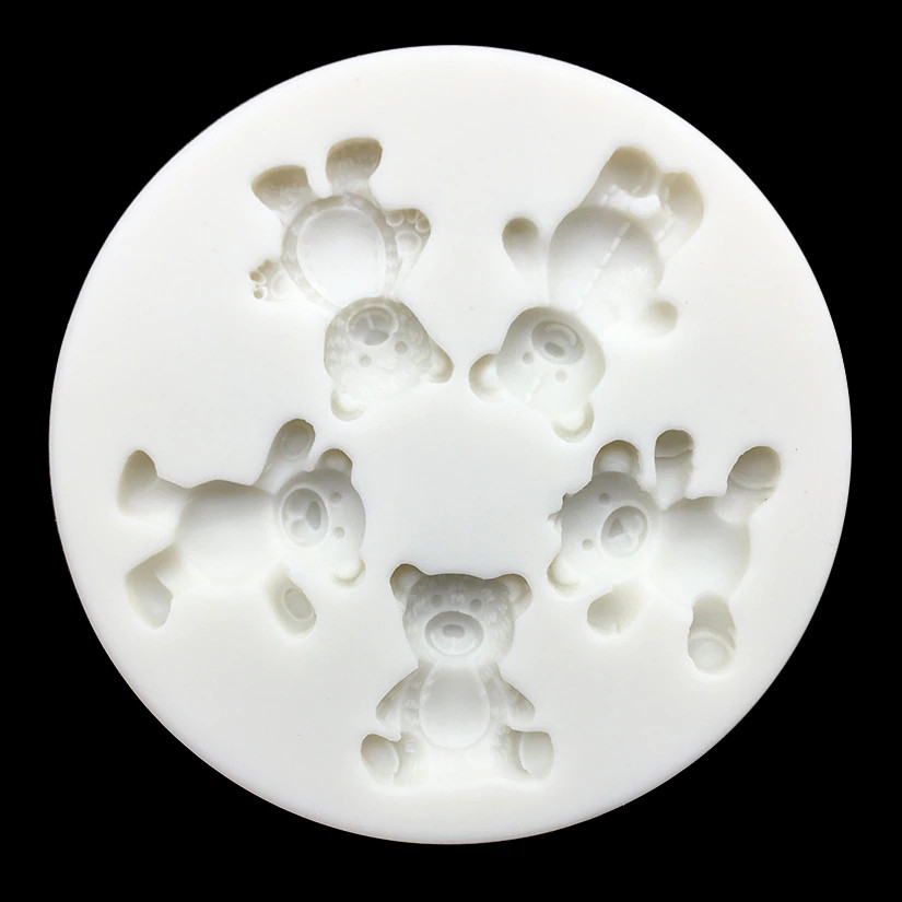 Five Cute Little Bears Mold - Poly Clay Play