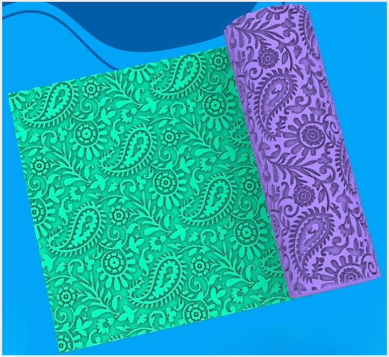 PCP Paisley Plus Seamless Texture Roller - Poly Clay Play