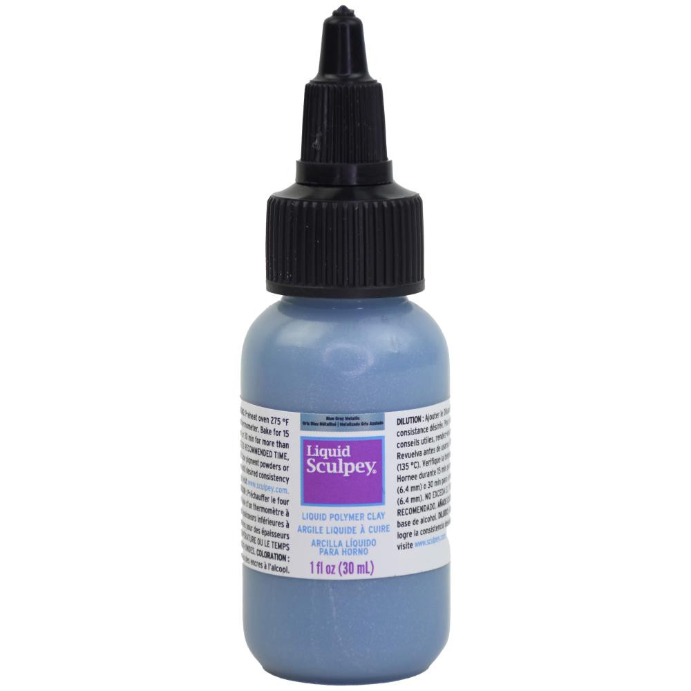 Sculpey® Liquid Bakeable Clay Blue Gray Metallic 1 oz - Poly Clay Play