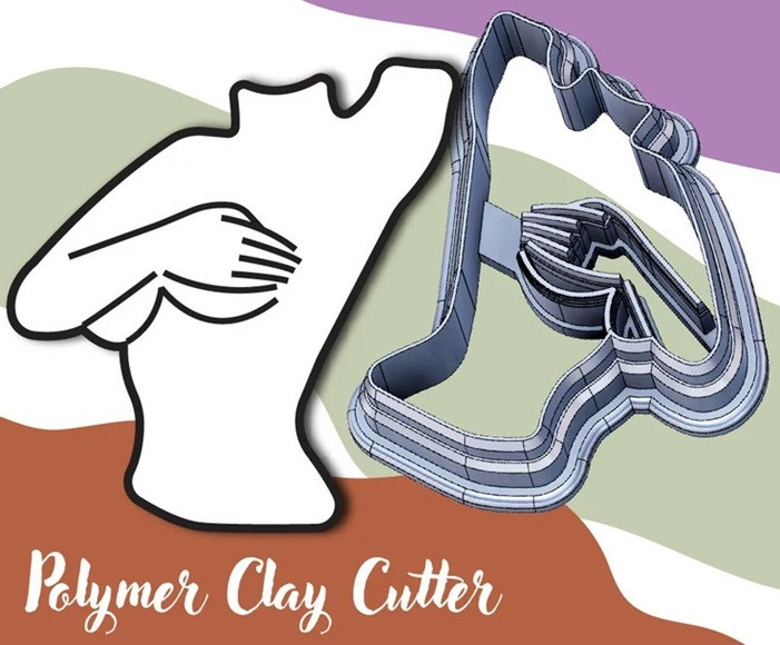 PCP Awareness Breast Cancer Self-Check Cutters 2 pc. Set - Poly Clay Play