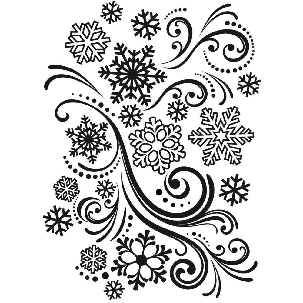Snowflake Swirl - Background Embossing Folder 4.25"X5.75" - Poly Clay Play
