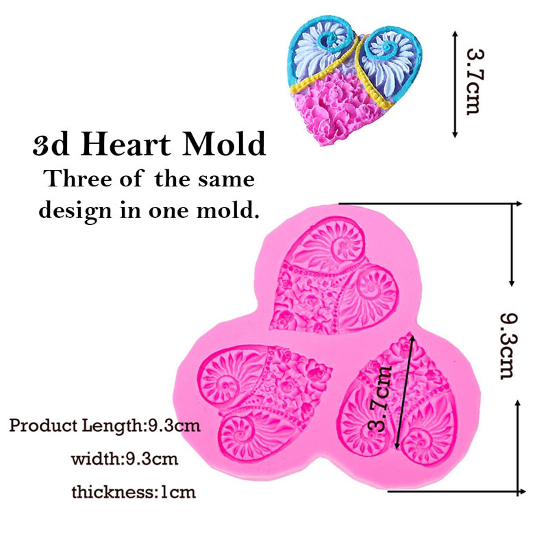 Heart Mold - 8 sizes - Poly Clay Play