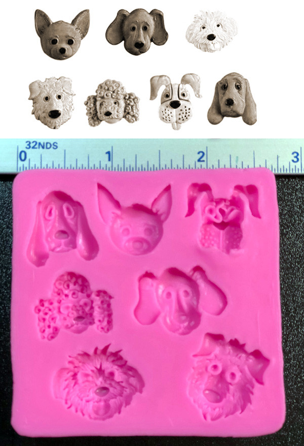 Adorable Puppy Dog Mold 7 Different Pups - Poly Clay Play