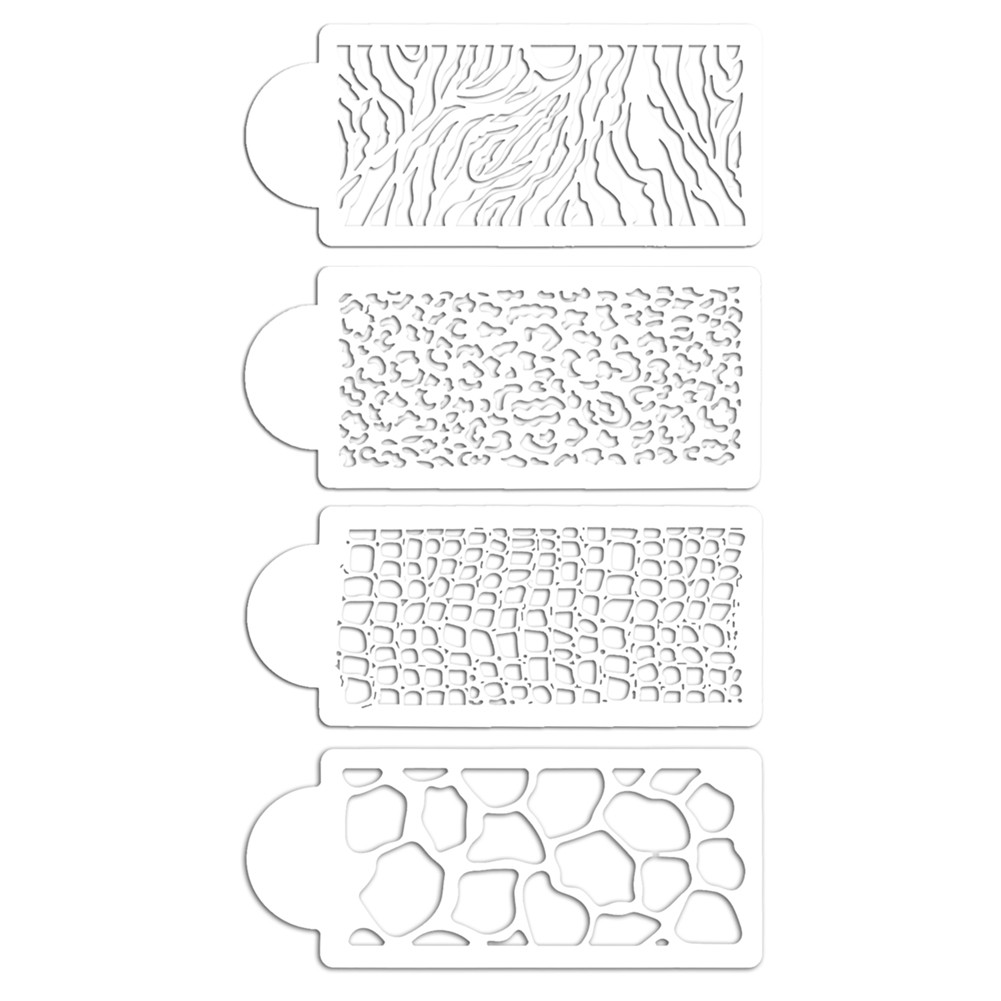 Animal Print set of 4 Stencils - Poly Clay Play