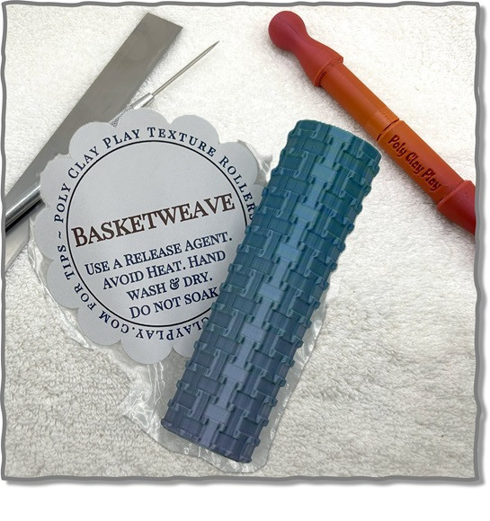 PCP Basketweave Seamless Texture Roller - Poly Clay Play