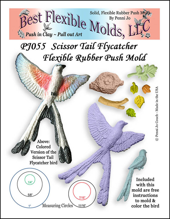 Scissor Tail Flycatcher Mold - Poly Clay Play