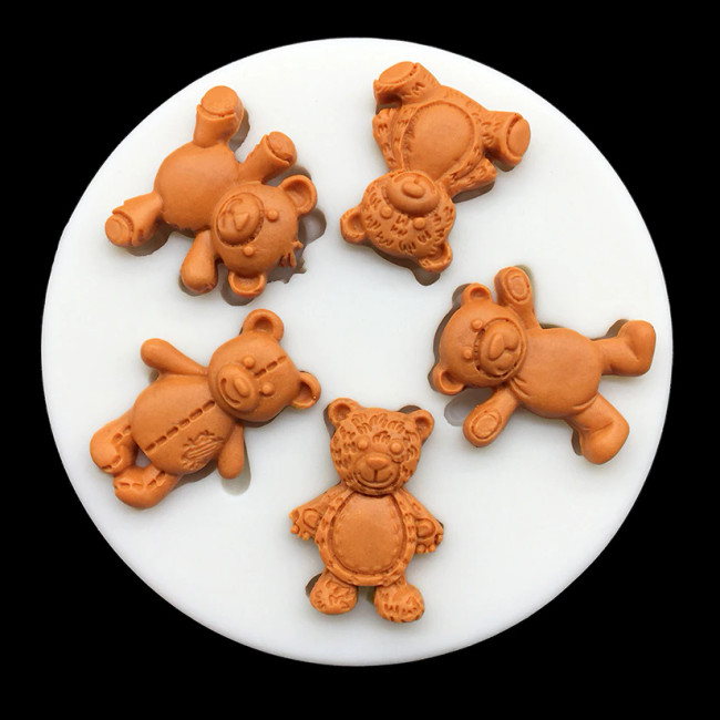 Five Cute Little Bears Mold - Poly Clay Play