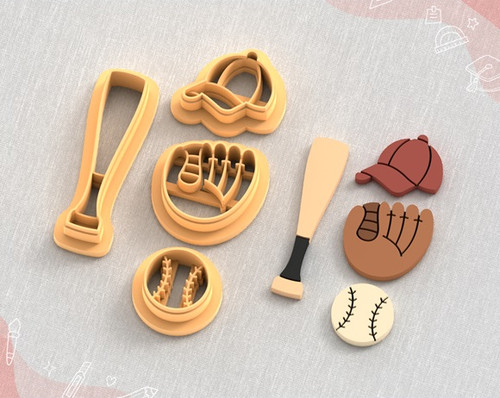 PCP Baseball Cap, Glove, Ball and Bat Cutters Set - Poly Clay Play