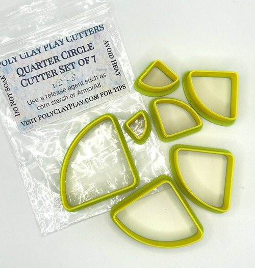 PCP Quarter Circle Cutter Set 7 Cutters - Poly Clay Play