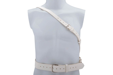 Swiss Police White Leather Police Uniform Belt - Edelweiss Arms