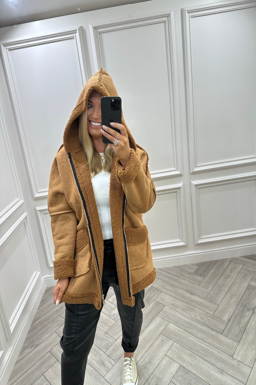 Tan Winter Glamour Teddy Jacket - Want That Trend