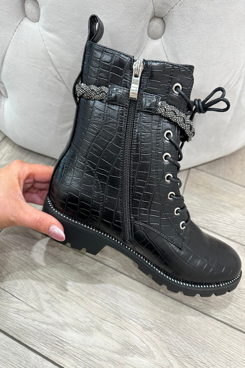 Trekker Croc Biker Boots - Want That Trend