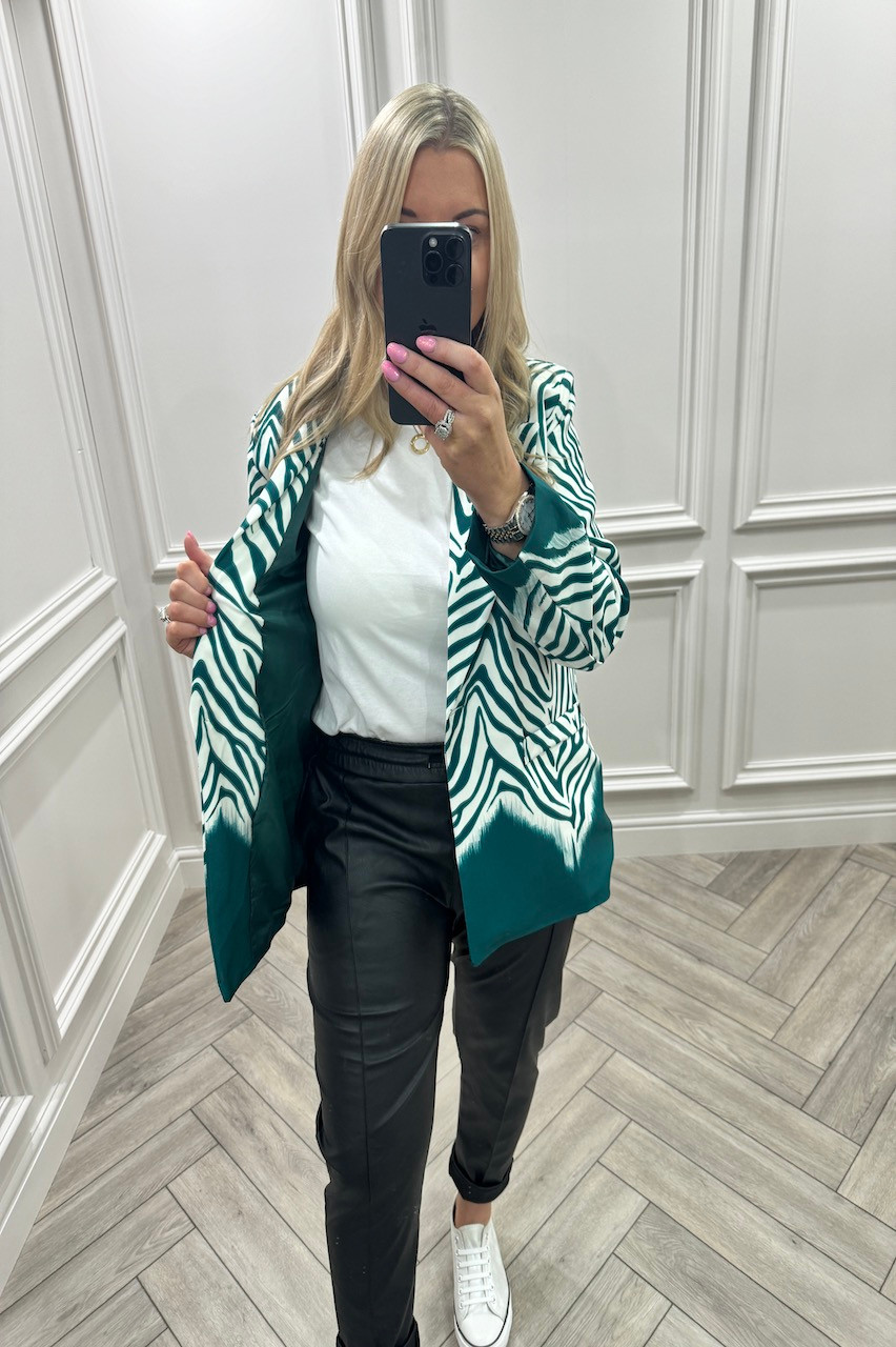 Jade Love Zebra Button Blazer - Want That Trend