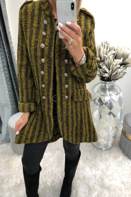 Navy Cavalleri Military Button Skater - Want That Trend