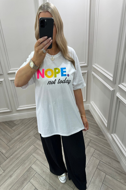 White Rainbow Nope Not Today T Shirt - Want That Trend