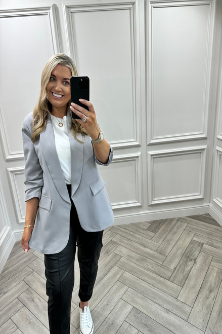 Ariana Grey Classic Blazer with ruched sleeve - Want That Trend