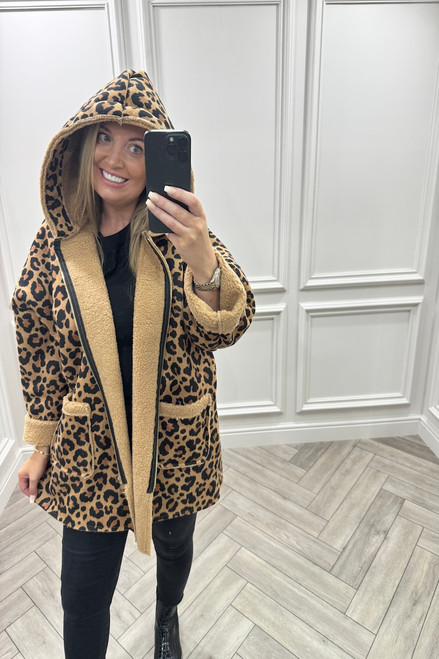 Leopard Zip Teddy Jacket - Want That Trend