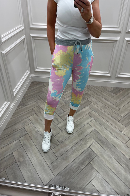 Pastel Rainbow Drawstring Joggers - Want That Trend