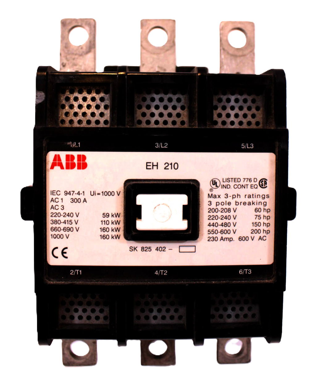 ABB EH 210 Contactor EH 201C-480L 300A 600V 3P 480V Coil W/Auxiliary ...