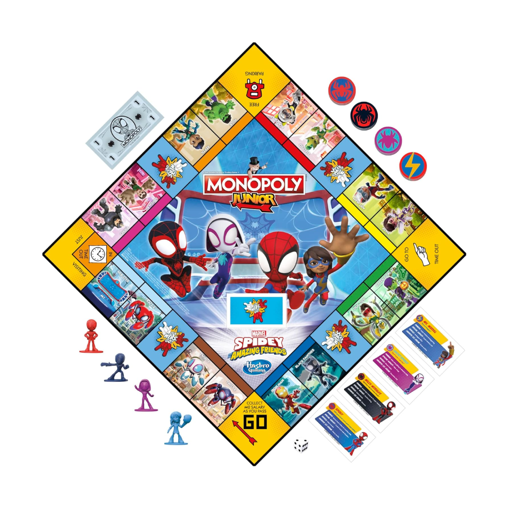 Monopoly Junior: Marvel Spidey and His Amazing Friends Edition Board ...
