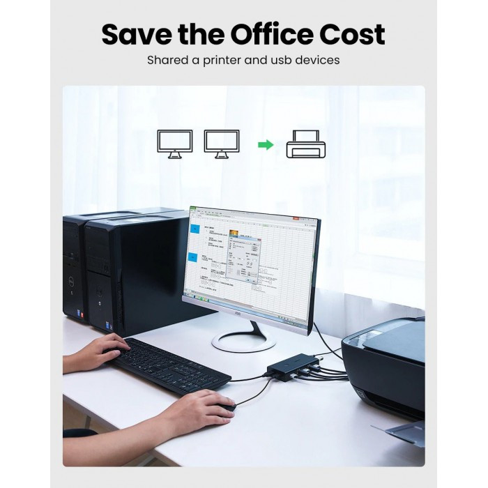 UGreen 2-Port USB KVM Switch Box | 30357 | AYOUB COMPUTERS | LEBANON