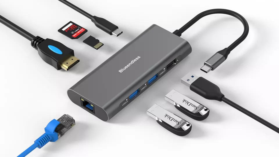 BlueEndless USB-C 8-Port Multi-Functional Hub | BS-HC801 | AYOUB ...
