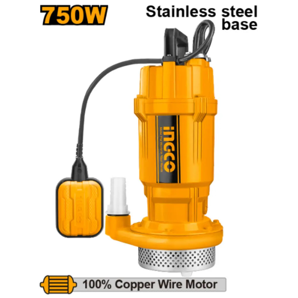 INGCO Submersible Pump Clean Water Stainless Mattress 750W(1.0HP ...
