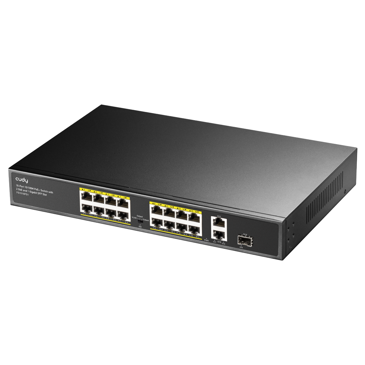 Cudy 16-Port 10/100M PoE+ Switch with 2GbE and 1 SFP Port | FS1018PS1 ...