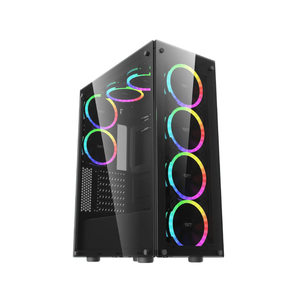 DARKFLASH Phantom Gaming PC Case (No Power Supply) - Black | ATX, RGB ...