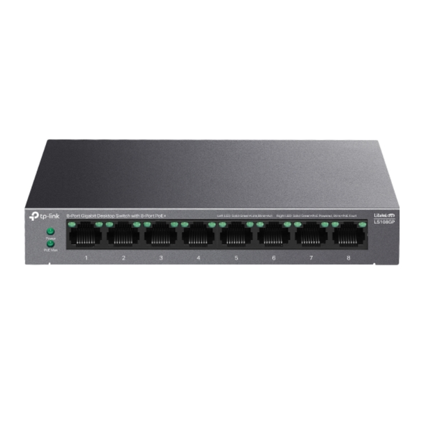 TP-Link 8-Port Gigabit Desktop Switch with 8-Port PoE+ | LS108GP ...
