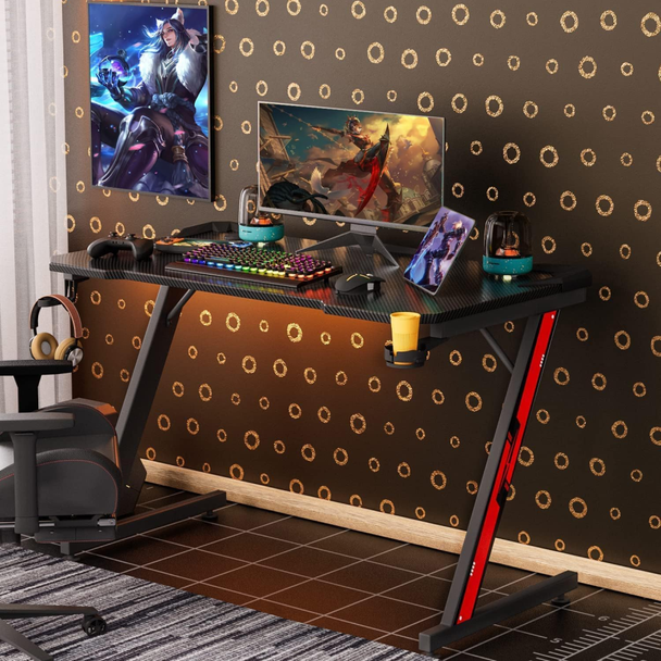 Homall Gaming Ergonomic Computer and Gaming Table Z Shaped for Pc ...