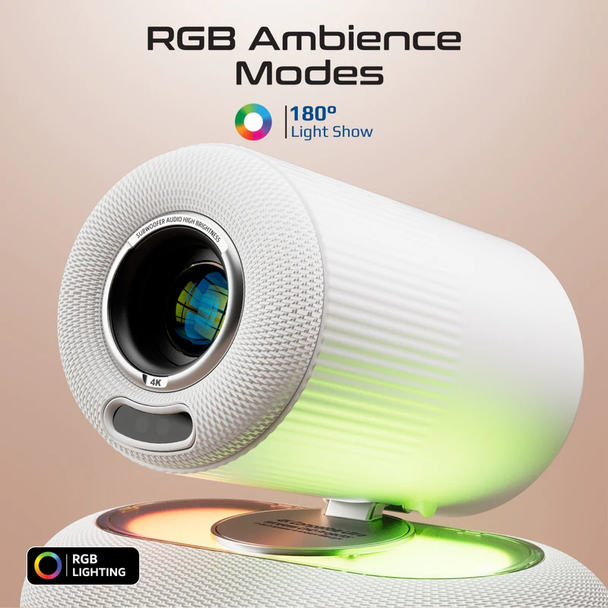 Promate Beamer-250R 4K Compatible HD Wireless LCD Projector with Built ...
