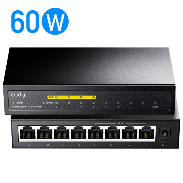 Cudy 8-Port Gigabit Ethernet PoE+ Switch - Unmanaged Network Switch ...