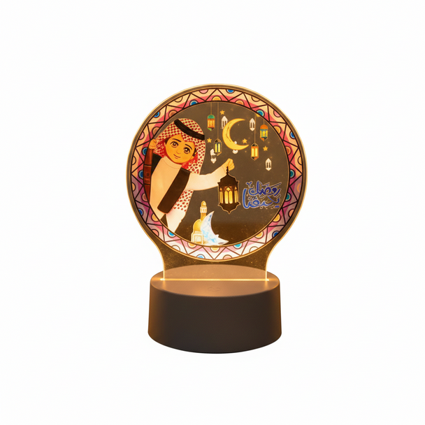 Ramadan Resin LED Acrylic Lamp with Boy Lantern Design | 7076-1 | AYOUB ...