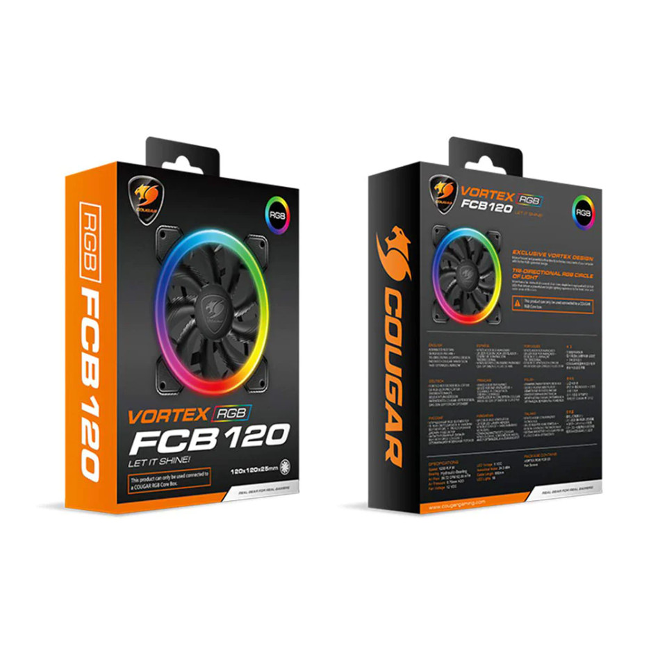 Cougar Vortex RGB FCB 120 RGB Cooling Fan | CF-V12FB-RGB | AYOUB ...