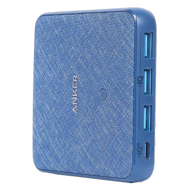 Anker PowerPort Atom III Slim 4 Ports Charger– Blue Fabric | A2045K31 ...
