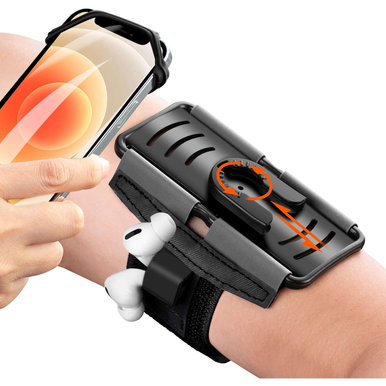 Newppon Cell Phone Running Armband :Airpods Pro Holder & 360° Rotatable ...