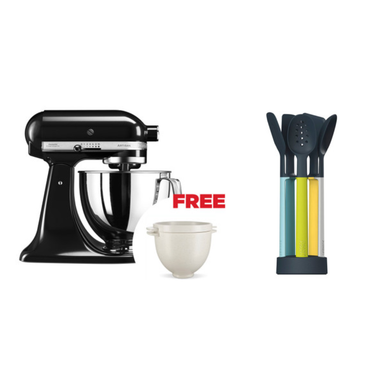 KitchenAid Artisan Series 4.8 L Tilt-Head Stand Mixer + Free Bowl, Onyx ...