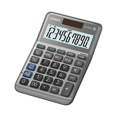 Casio 10-Digits Digital Mini Desktop Calculator - Grey | MS-100FM-W-DP ...