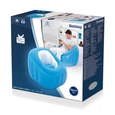 Bestway Comfi Cube Inflatable Chair blue | 75046 | AQYOUBCOMPUTERS ...