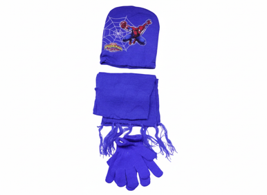 Kids Spiderman Winter Hat, Scarf & Gloves Set – Blue | AL1895 | AYOUB ...