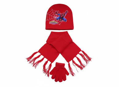 Kids Spiderman Winter Hat, Scarf & Gloves Set - Red | AL1895 | AYOUB ...