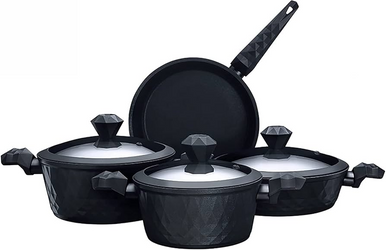 Karaca Bio Diamond Antibacterial Handle 7-Piece Cookware Set | 153.03 ...