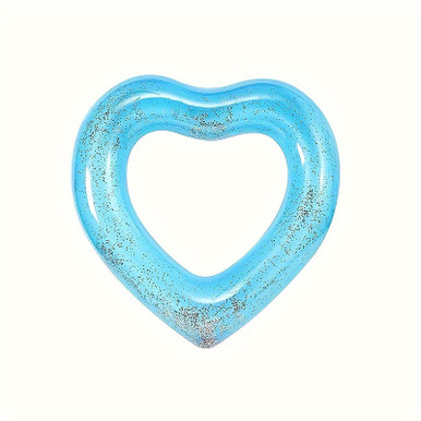 Blue Heart Inflatable Swim Ring - Glitter Pool Float | 583-13 ...