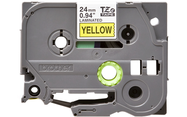 Brother Labelling Tape Cassette – Black on Yellow, 24mm wide | TZe-651 ...